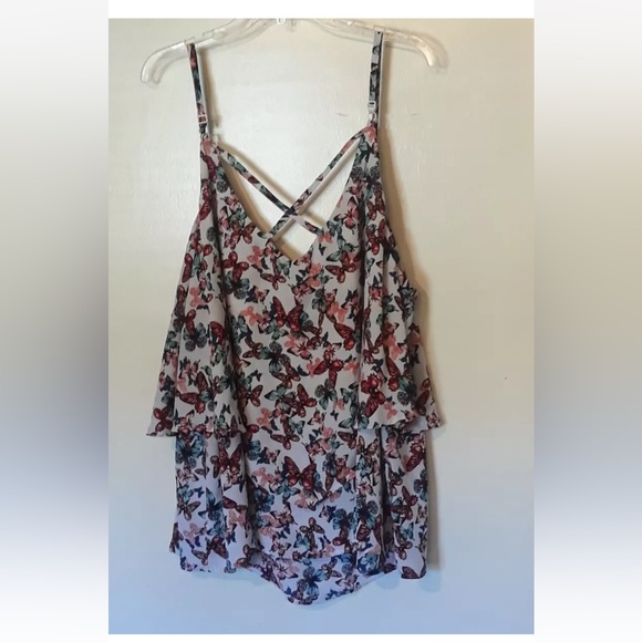 torrid | Tops | Torrid Multicolor Women Layered Size 4 Ruffle Strappy V ...